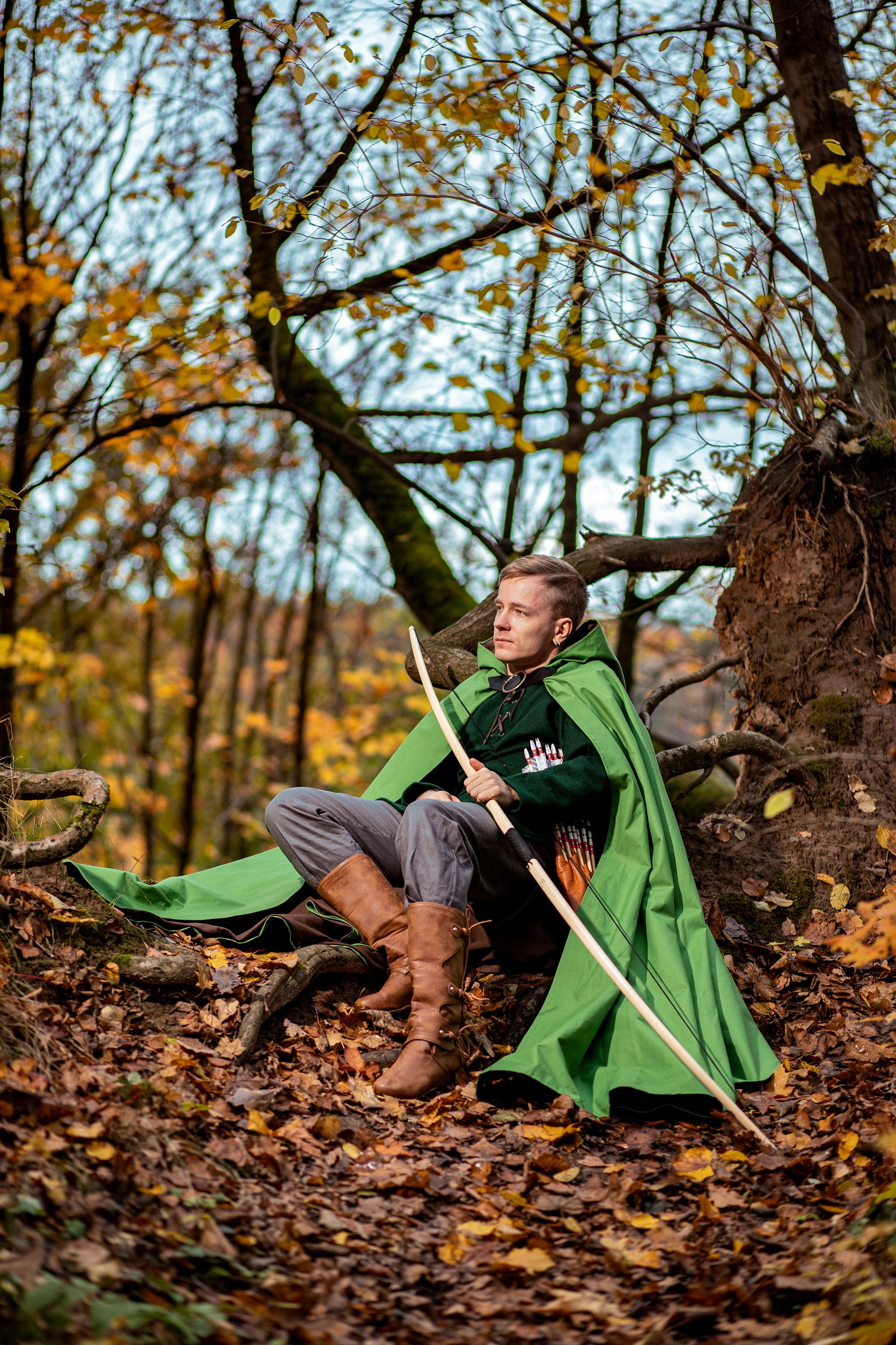 Waterproof Waxed Cotton Ranger Cloak - Medieval Viking LARP Cape - Wind ...