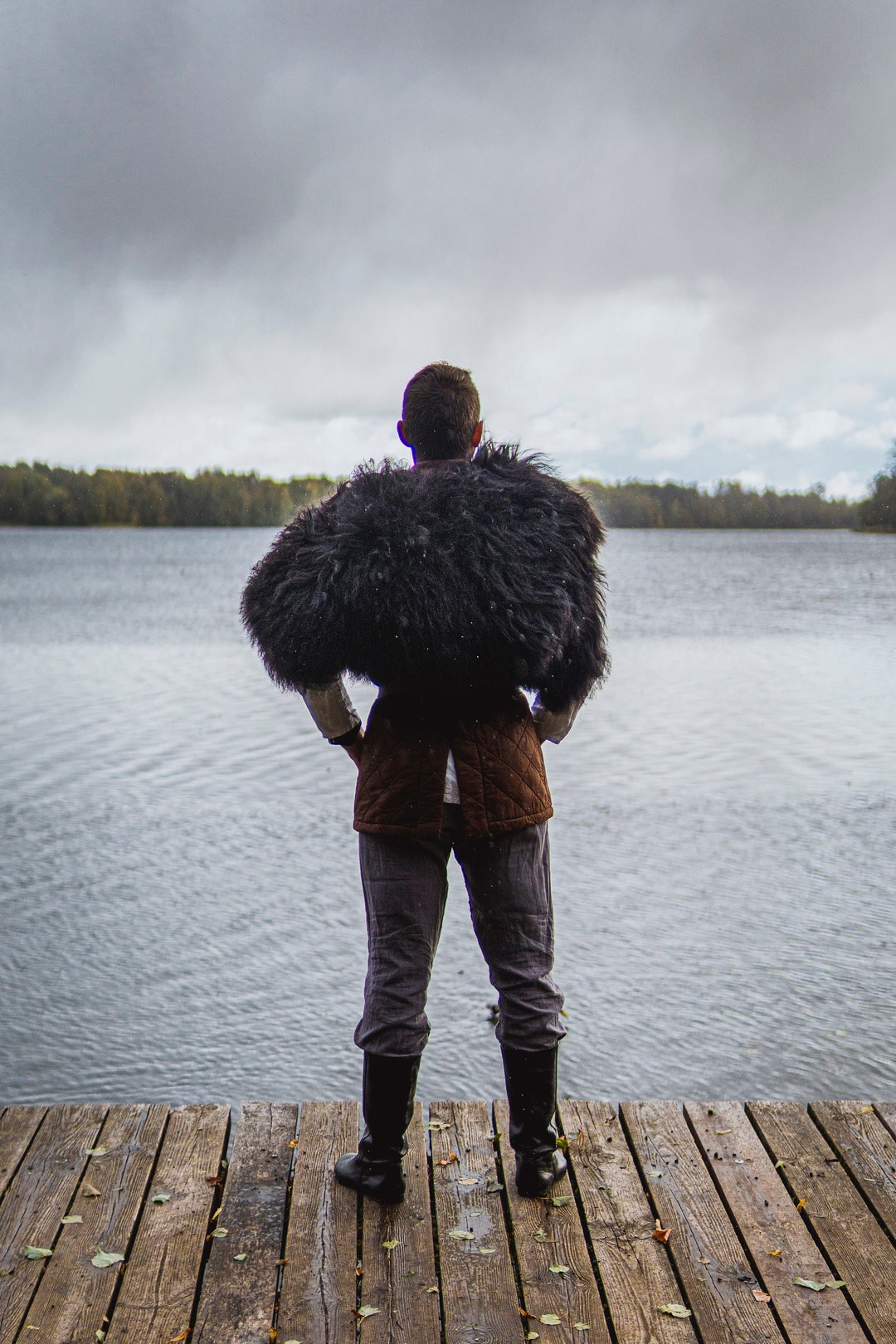 Sheep Pelt Fur Cape, Faux Fur Cape, Viking Pelt Drape, Barbarian Cloak ...