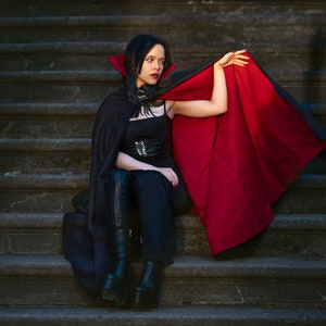 Vampire Victorian Cloak, Gothic Cloak, High Collar Medieval Cloak ...