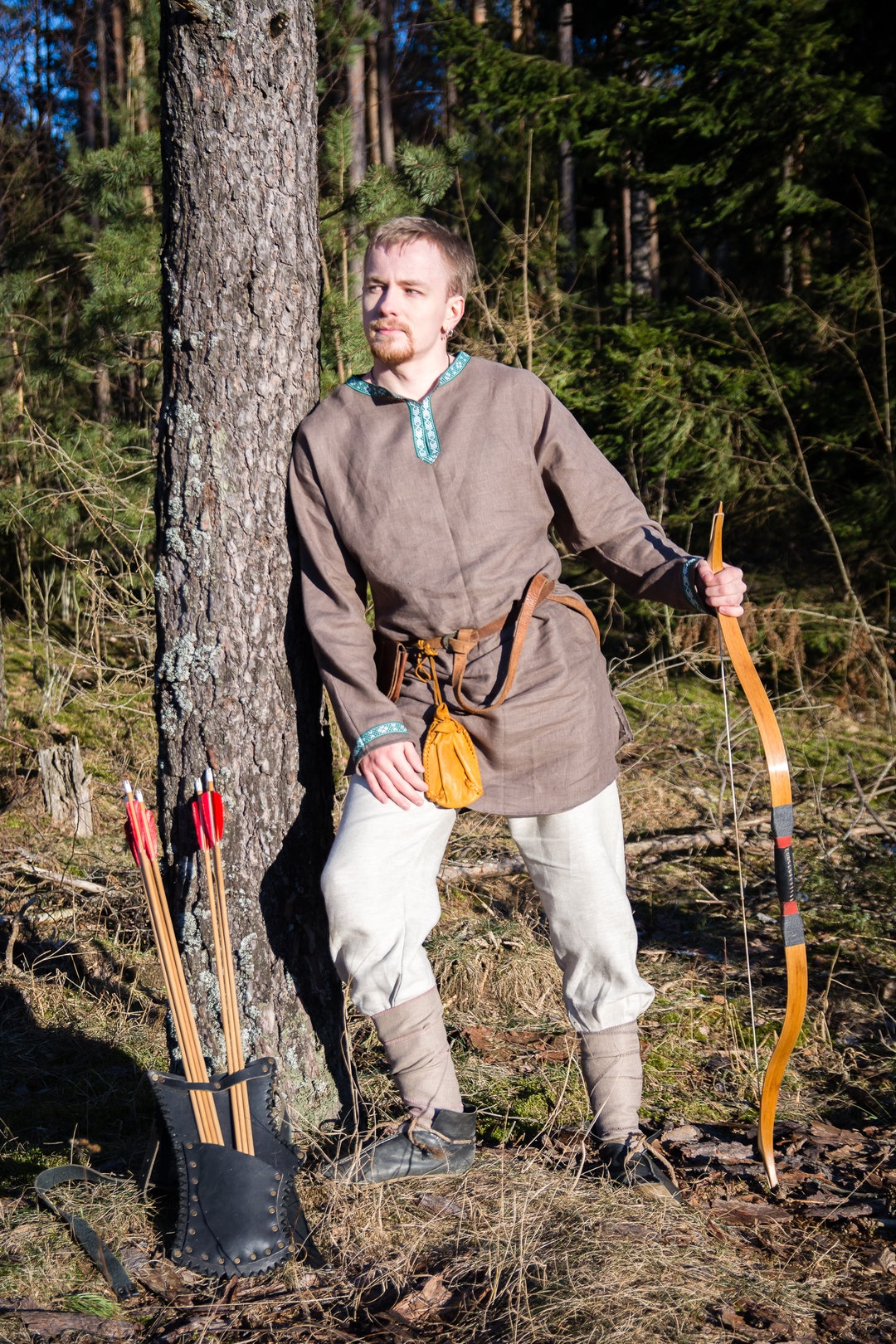 Medieval Linen Shirt, Viking Tunic, Celtic Shirt, Historical Linen ...