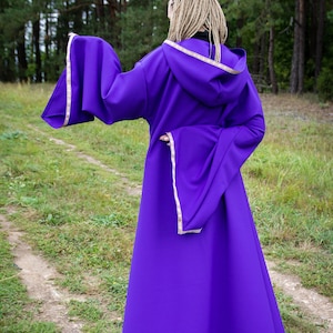 Wizard Hooded Mantle, Mage Sleeved Cloak, Sorcerer Robe, Witch Cosplay ...