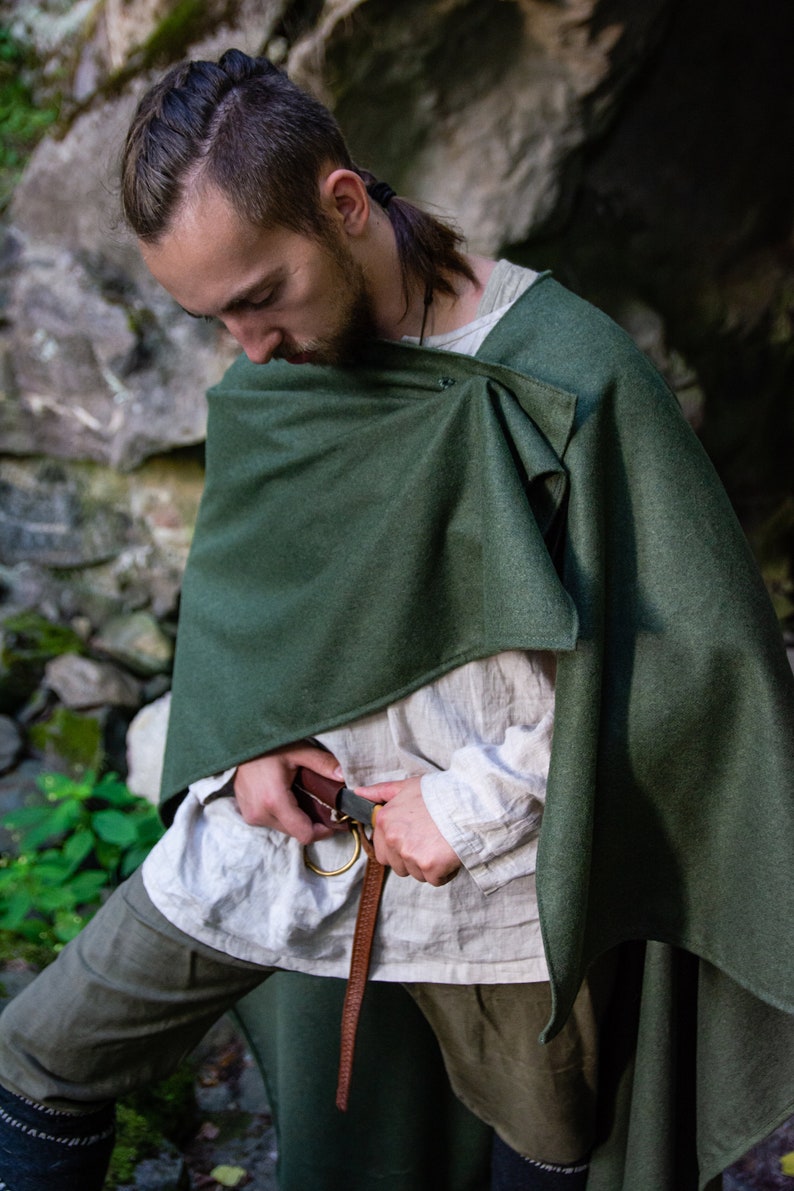 Medieval Viking Wool Cloak - Hoodless Celtic Cape - LARP, Cosplay ...