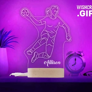 Female Handball Player Gift, LED Lamp, Handball Girl Player Gift, Gift ...