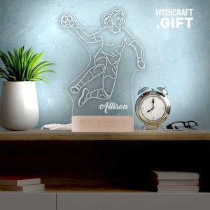 Female Handball Player Gift, LED Lamp, Handball Girl Player Gift, Gift ...