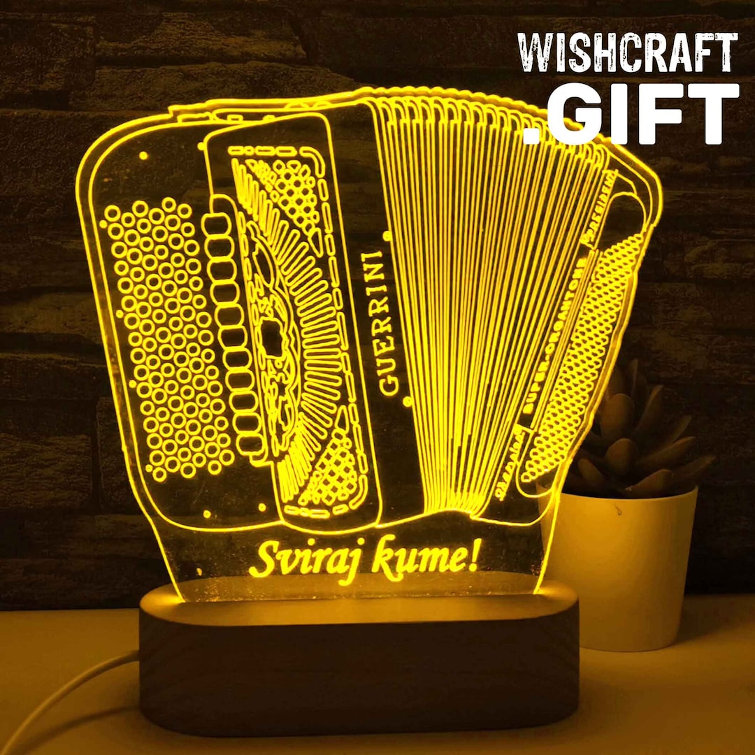 Accordion LED Lamp: Musician Gift, Color Changing Night Light - Etsy
