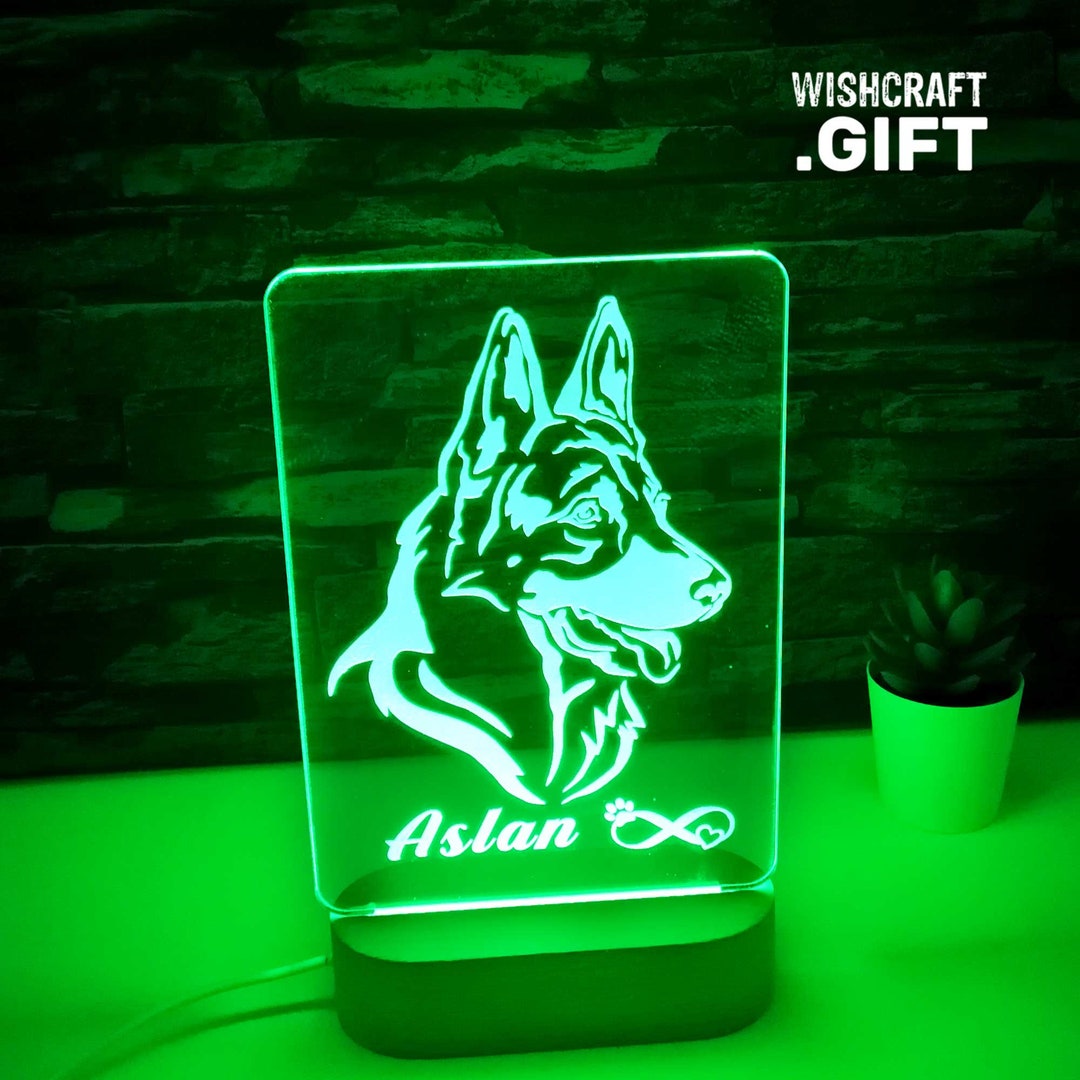 German Shepherd LED Lamp: Personalized Dog Lover Gift - Etsy UK