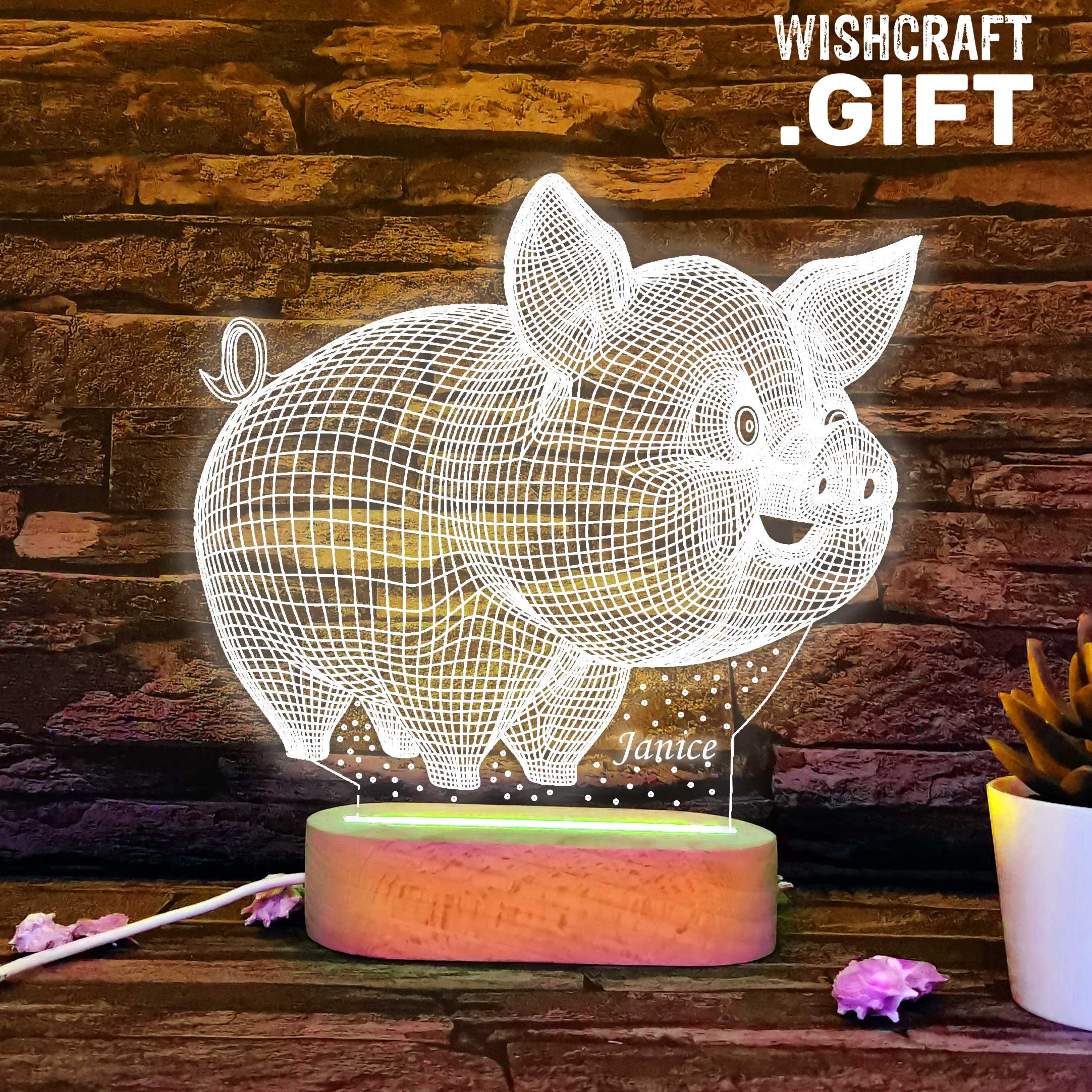 Pig 3D LED Lamp Piggy Pig farm Farmhouse 3D Night Lamp | Etsy