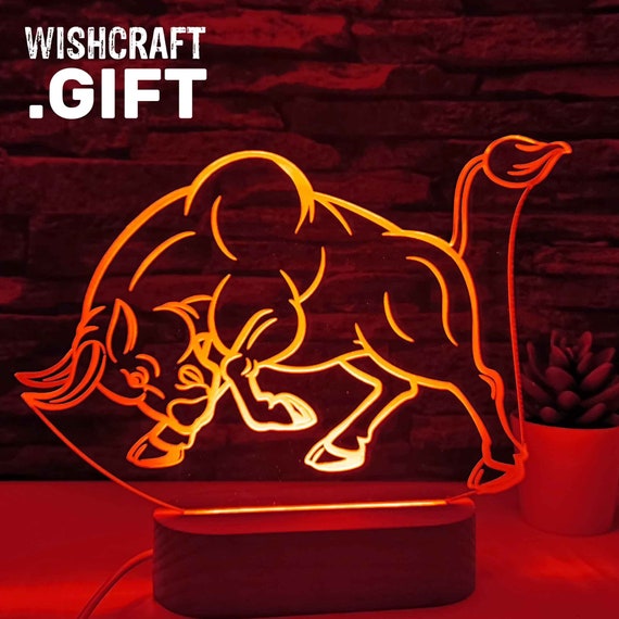 Stier Sternzeichen Geschenk Stier Led Lampe Stier Astrologie | Etsy