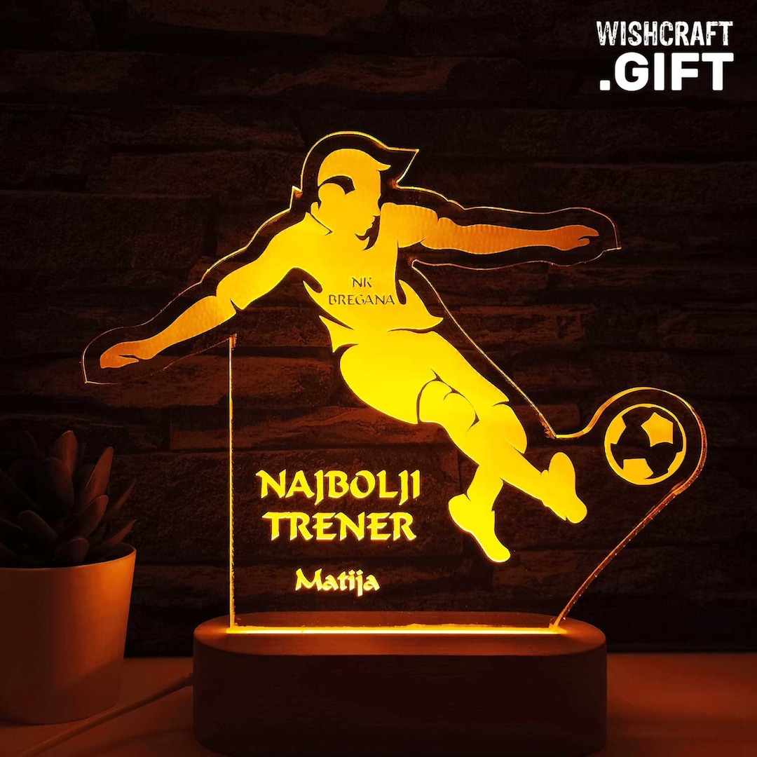 Football Player LED Lamp: Personalized Soccer Gift - Etsy