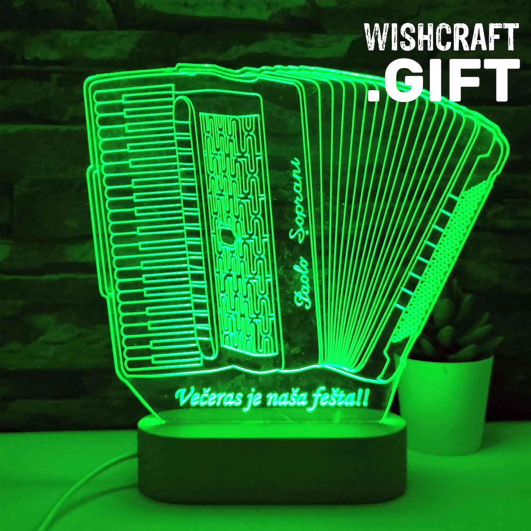 Accordion LED Lamp: Musician Gift, Color Changing Ambient Light - Etsy