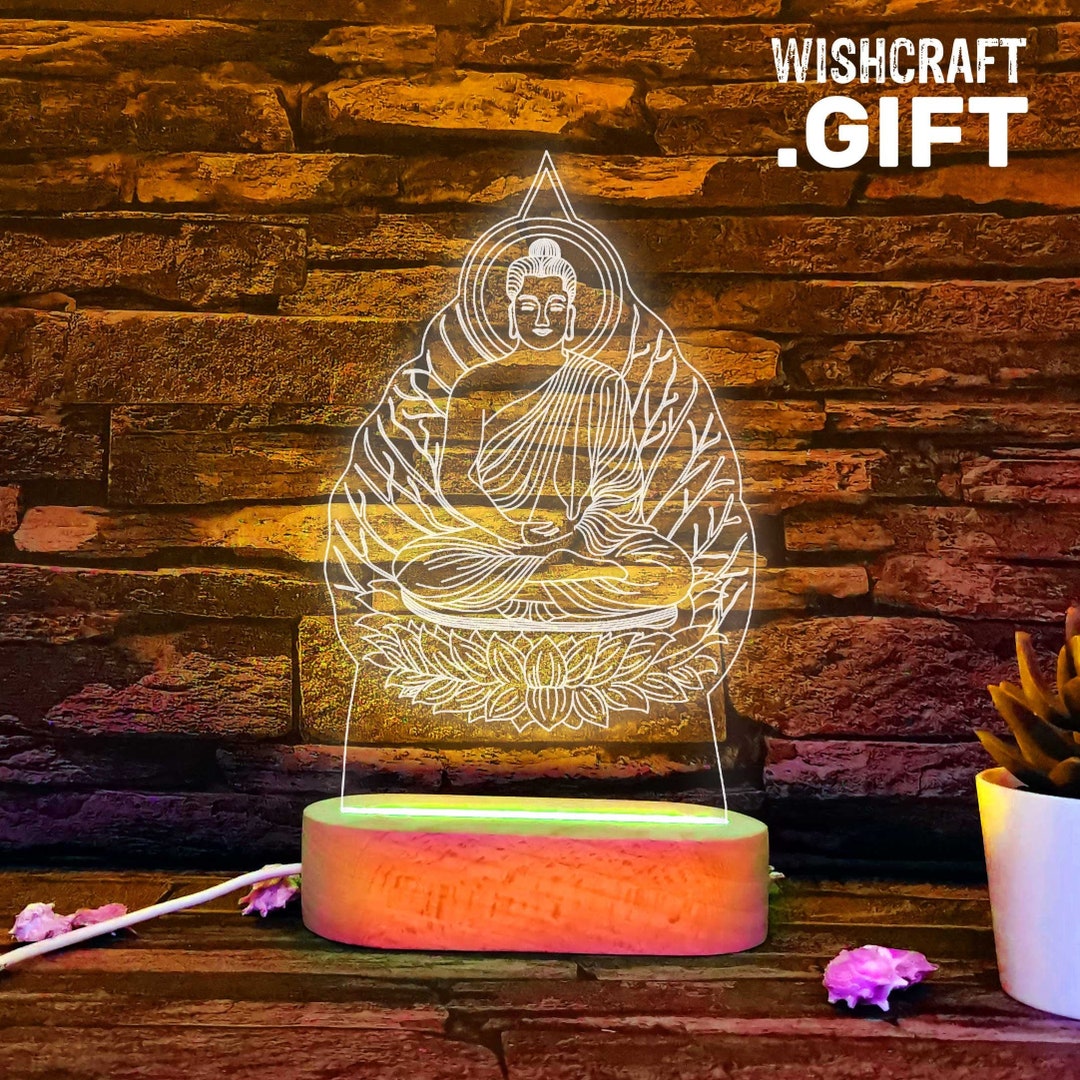 Buddha LED Lamp: Color Changing Meditation Light, Buddhist Gift - Etsy