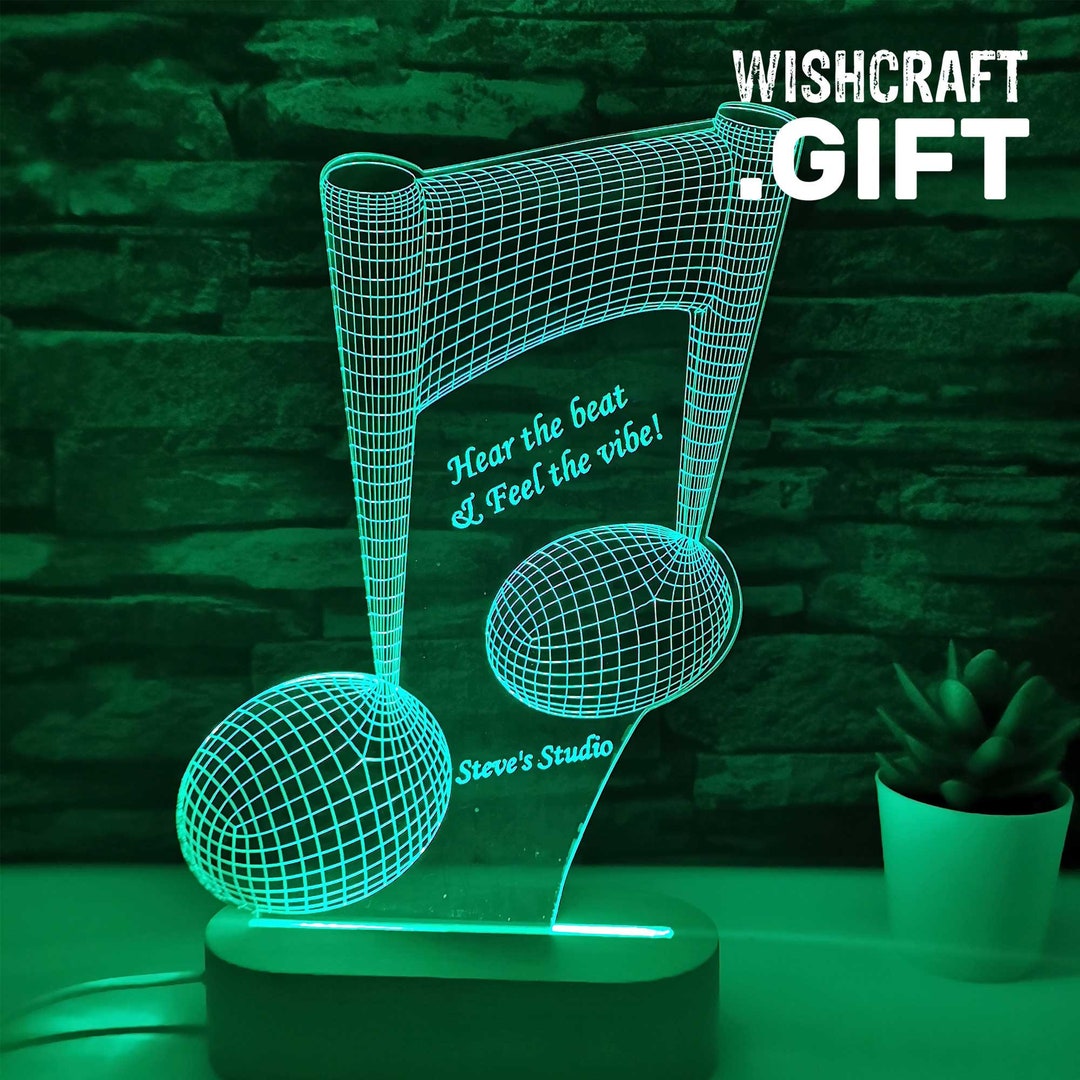 3D Musical Note Lamp: Color Changing Music Gift - Etsy