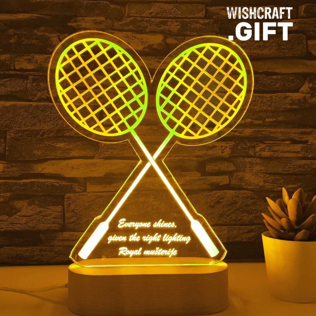 Badminton LED Lamp: 3D Night Light, Badminton Player Gift - Etsy