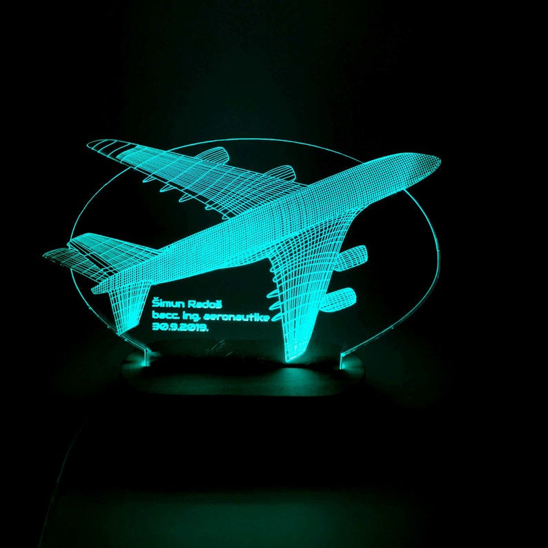 3D Plane LED Lamp Airplane Light Airplane Lover Gift Plane | Etsy