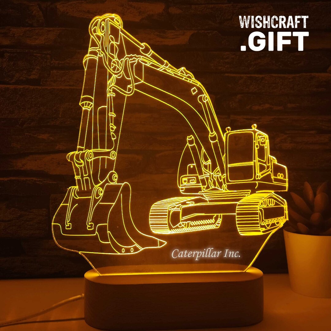 Excavator LED Lamp: Personalized Man Cave Decor - Etsy