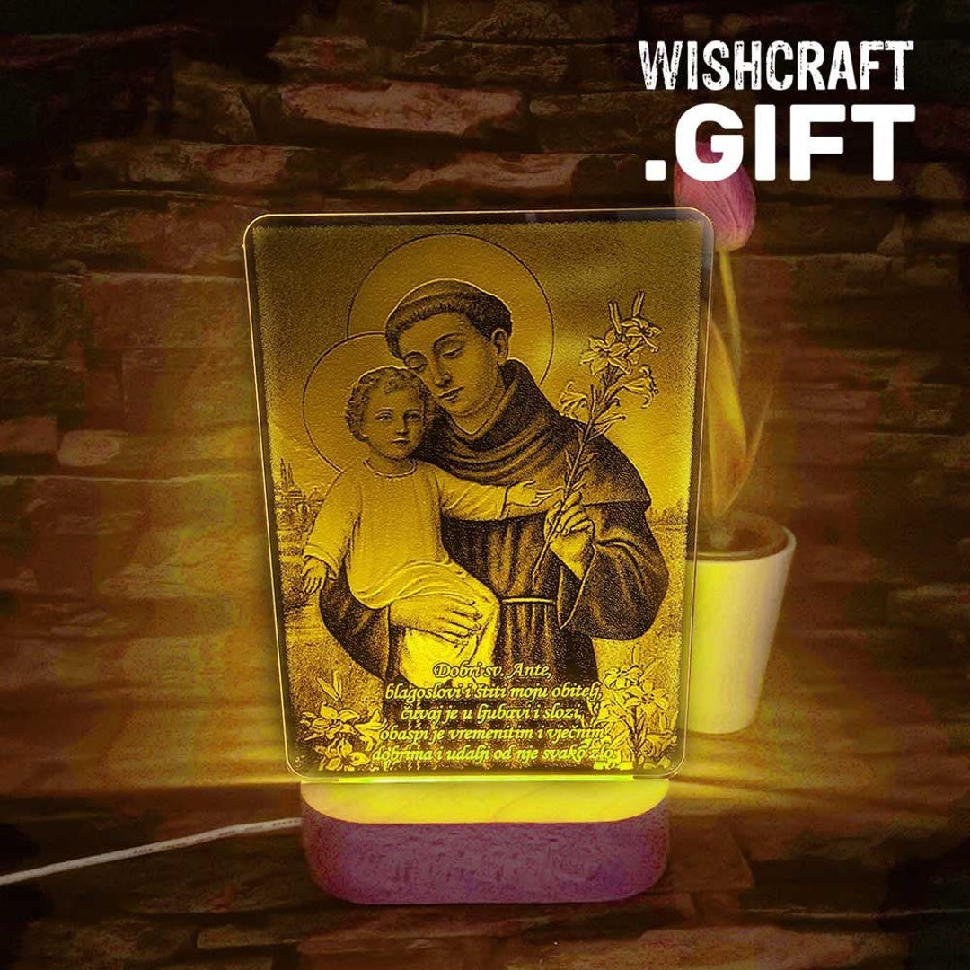 Saint Anthony LED Lamp: Catholic Gift, Prayer of Protection - Etsy