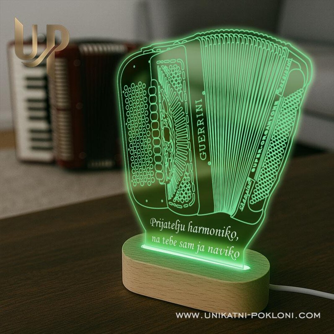 Accordion LED Lamp: Musician Gift, Color Changing Night Light - Etsy