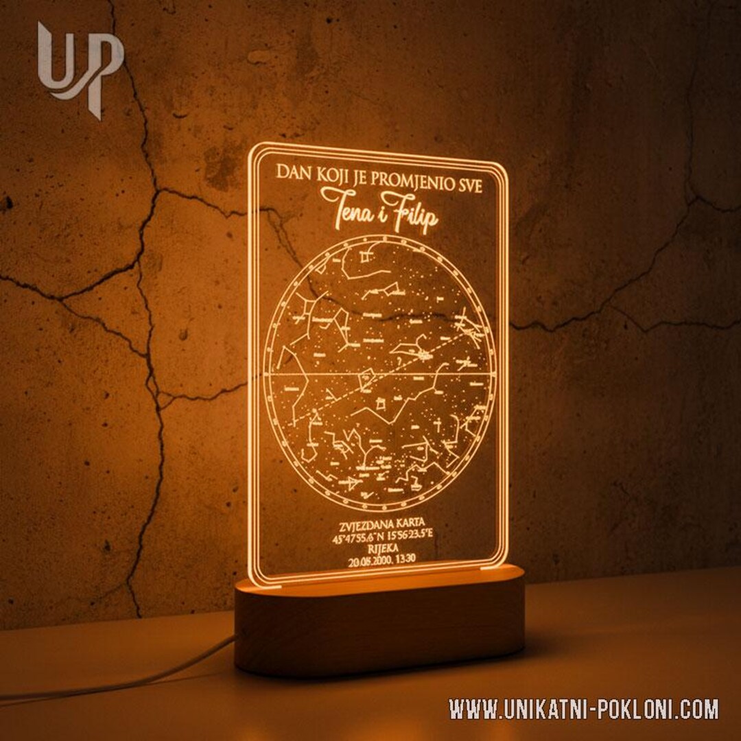 Custom Star Map LED Lamp: Personalized Love Gift - Etsy