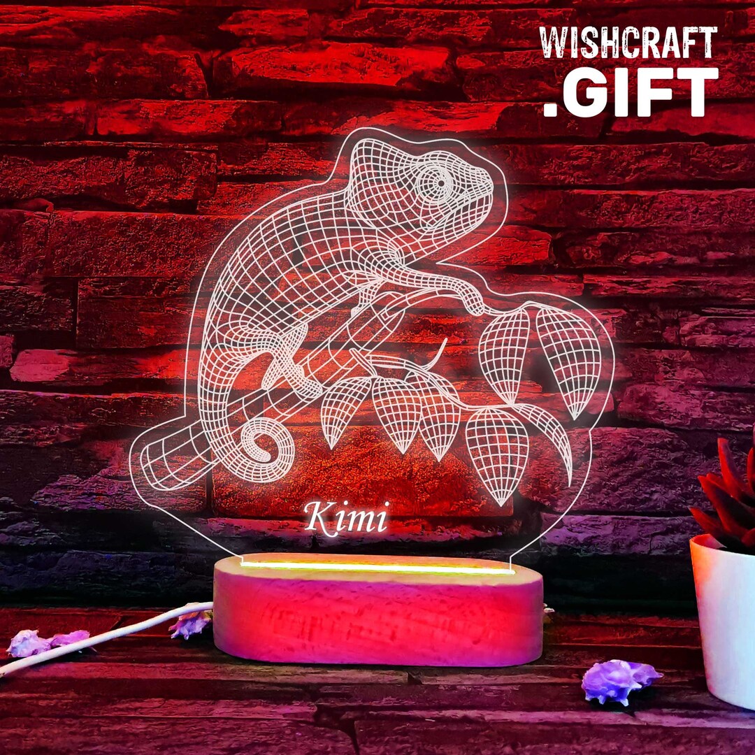 Chameleon Gift, Chameleon Led Lamp, Gift for Chameleon Lovers ...