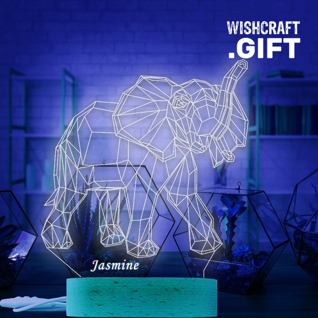 3D Elephant LED Lamp: Customizable Kids Night Light - Etsy