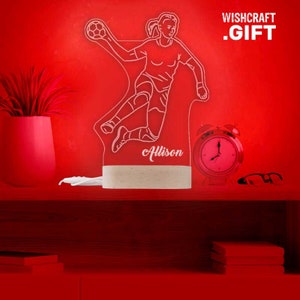 Female Handball Player Gift, LED Lamp, Handball Girl Player Gift, Gift ...