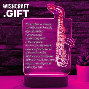 Gift for Saxophonist, Saxophone LED Lamp, Saxophone Gift, Musical ...