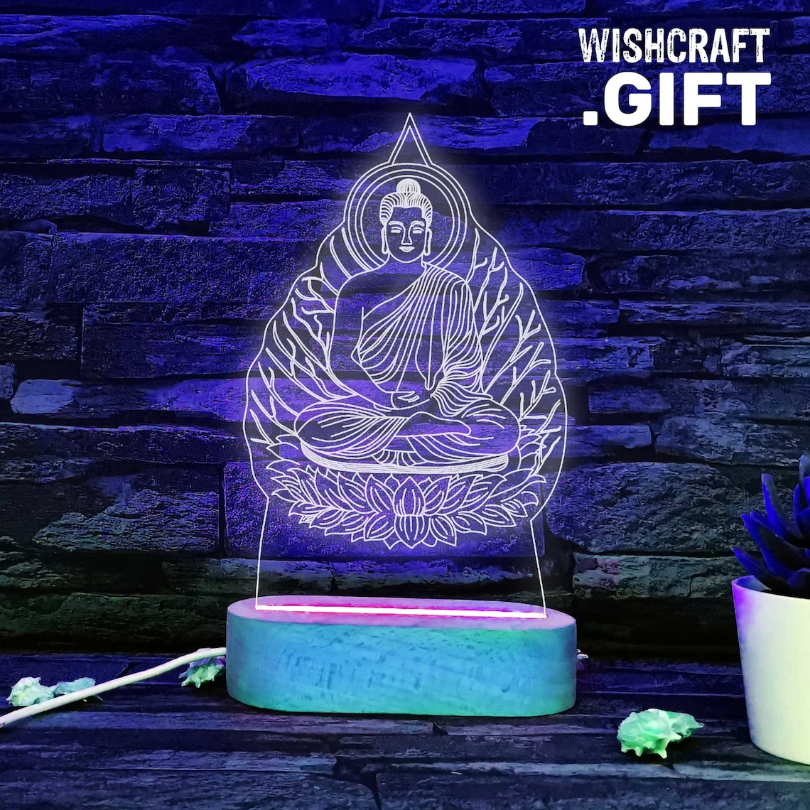 Buddha LED Lamp: Color Changing Meditation Light, Buddhist Gift - Etsy