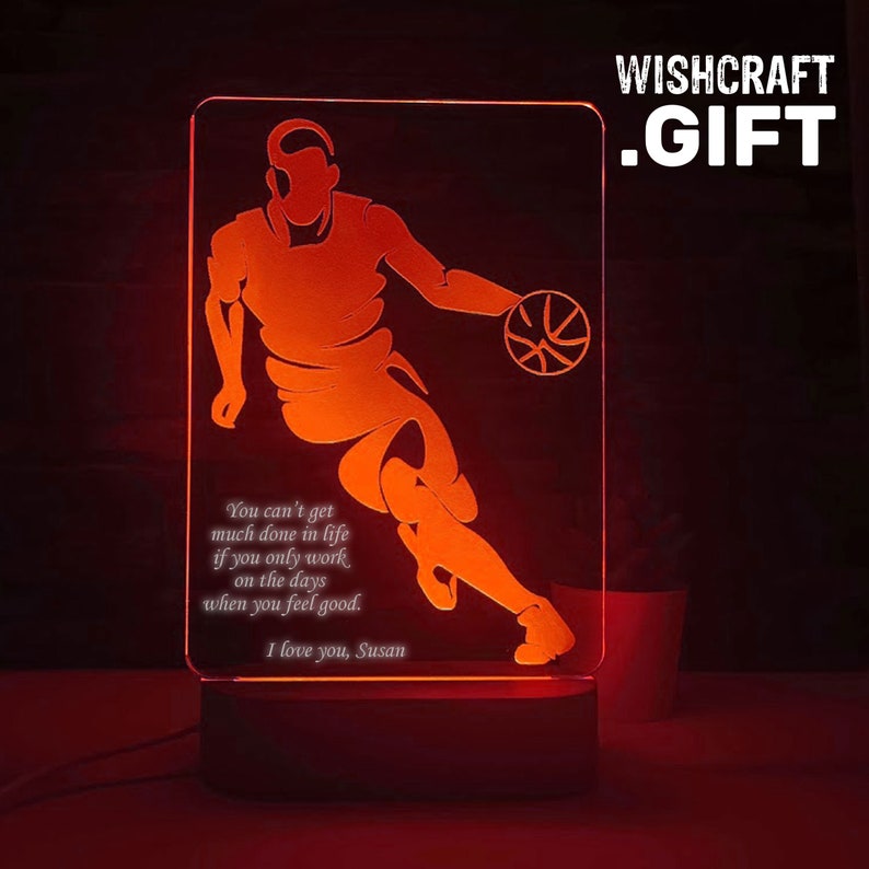 Custom Basketball Lamp: 3D Illusion LED Light, Gift for Player - Etsy