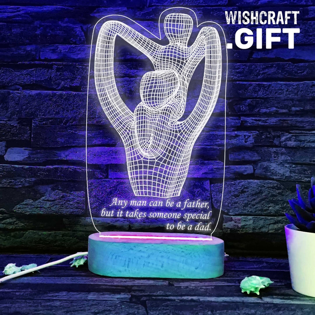 Personalized Father & Son LED Lamp: Sentimental Dad Gift - Etsy