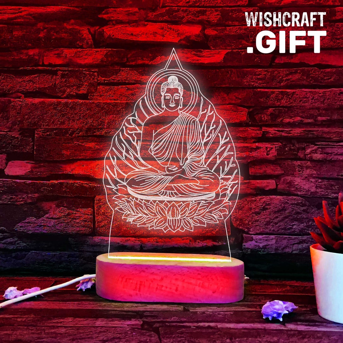 Buddha LED Lamp: Color Changing Meditation Light, Buddhist Gift - Etsy