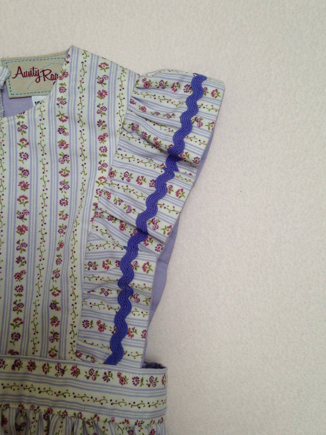 Handmade Traditional Style Pinafore Dress - Lilac Floral & Stripe ...