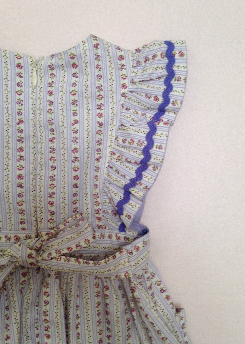 Handmade Traditional Style Pinafore Dress - Lilac Floral & Stripe ...