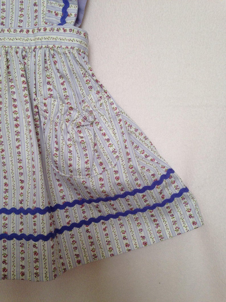 Handmade Traditional Style Pinafore Dress - Lilac Floral & Stripe ...
