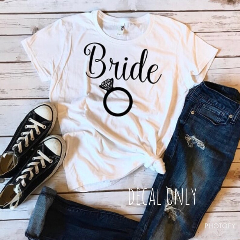 Bridal Party Iron On Decals Bride Decal Diy Bridal Party Etsy