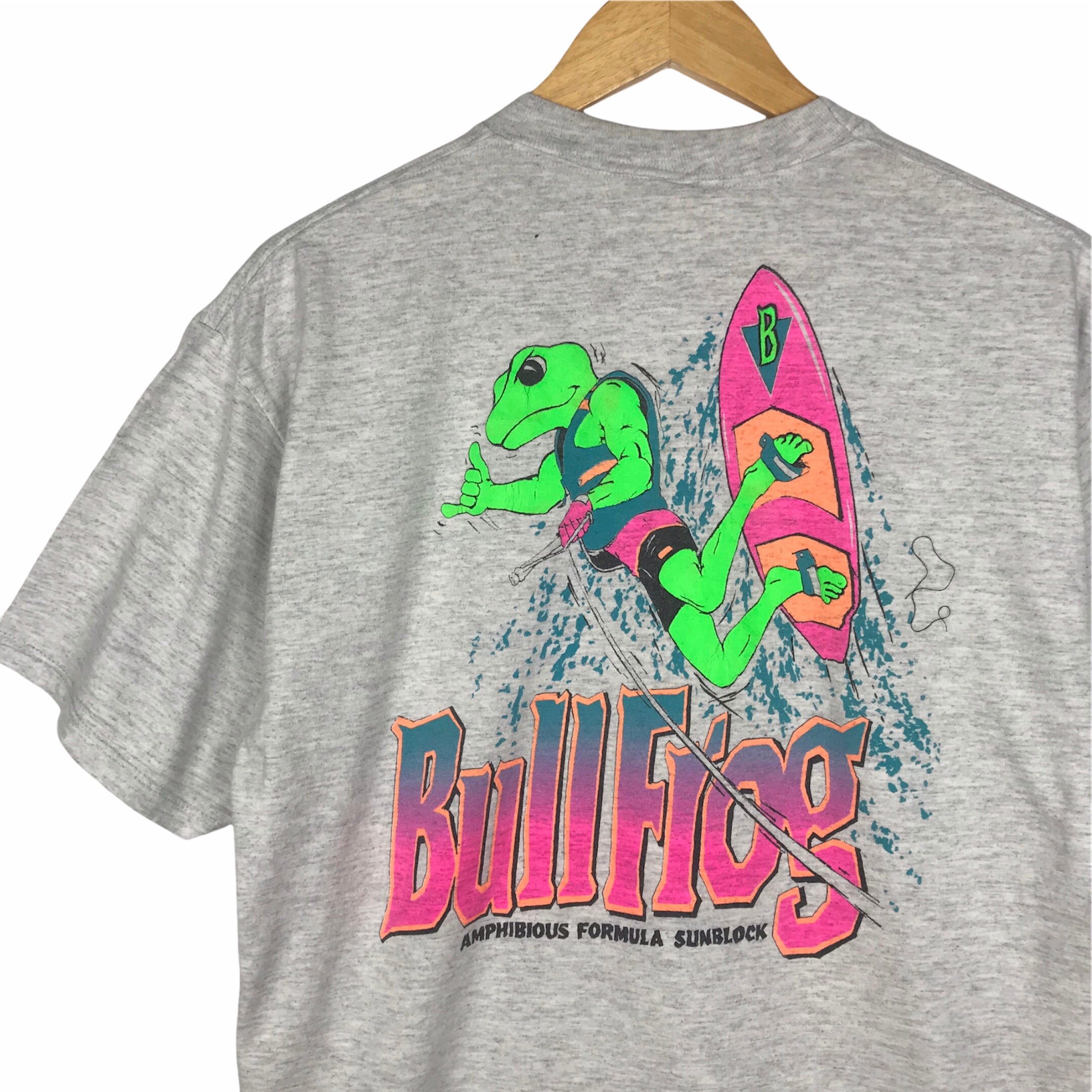 Rare Vintage 90s Bullfrog Sunblock Surf Graphic T Shirt / Surfboarding ...