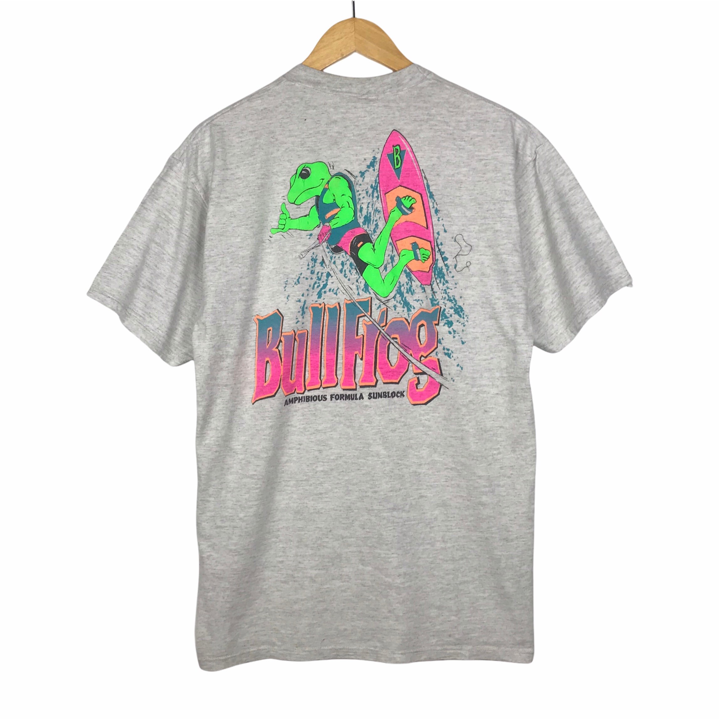 Rare Vintage 90s Bullfrog Sunblock Surf Graphic T Shirt / Surfboarding ...