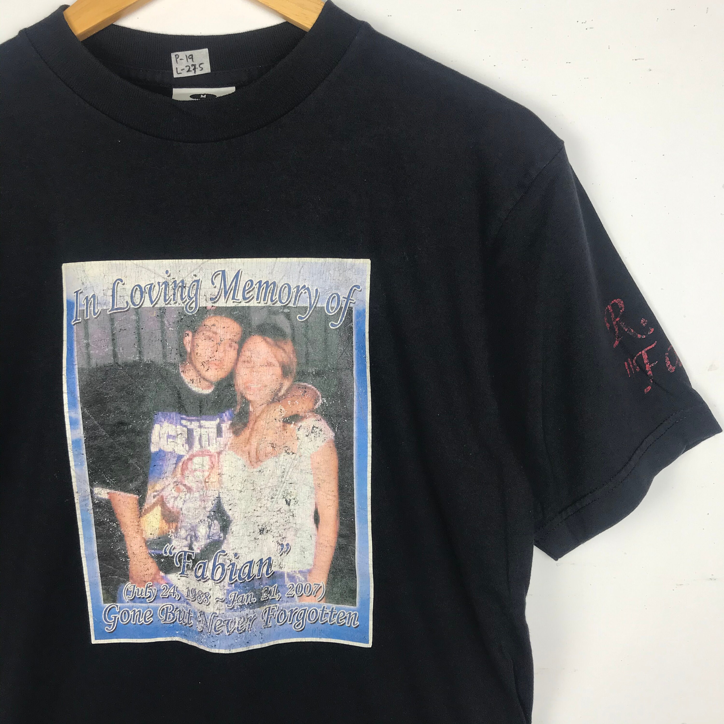 Vintage 90s Fabian Memorial RIP Fabian T Shirt / Black / Medium / Avs4 ...