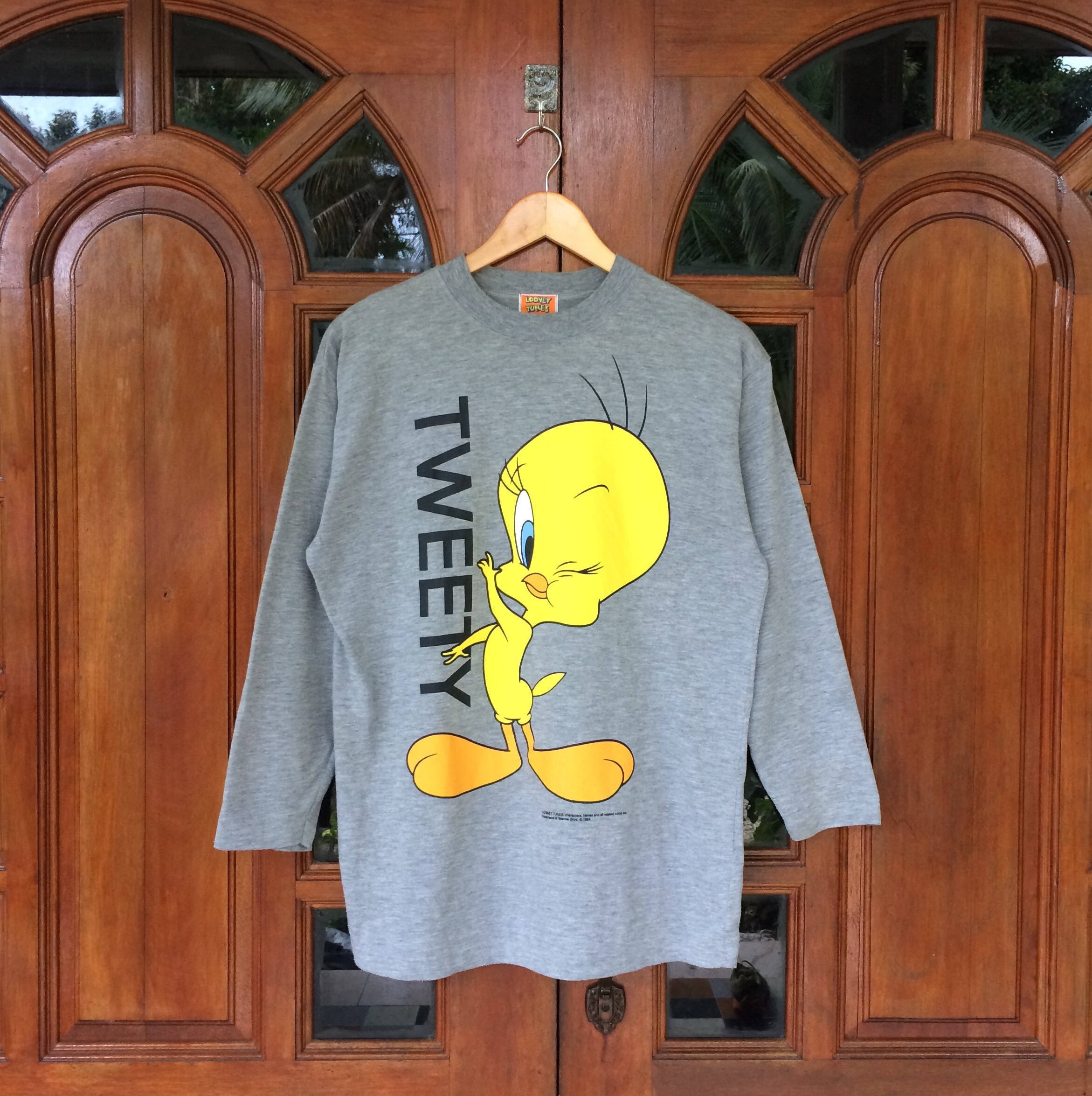 Tweety Bird ผู้ชายแขนสั้น Tee เสื้อผ้าฝ้ายเสื้อยืดกีฬา Gym Workout ...