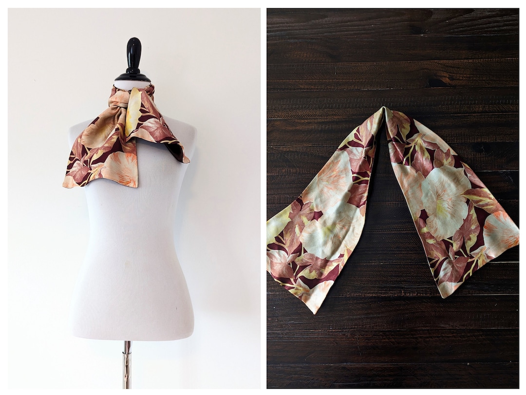 Vintage 1930s Scarf | 20s Silk Scarf | 30's Silk Scarf | - Etsy