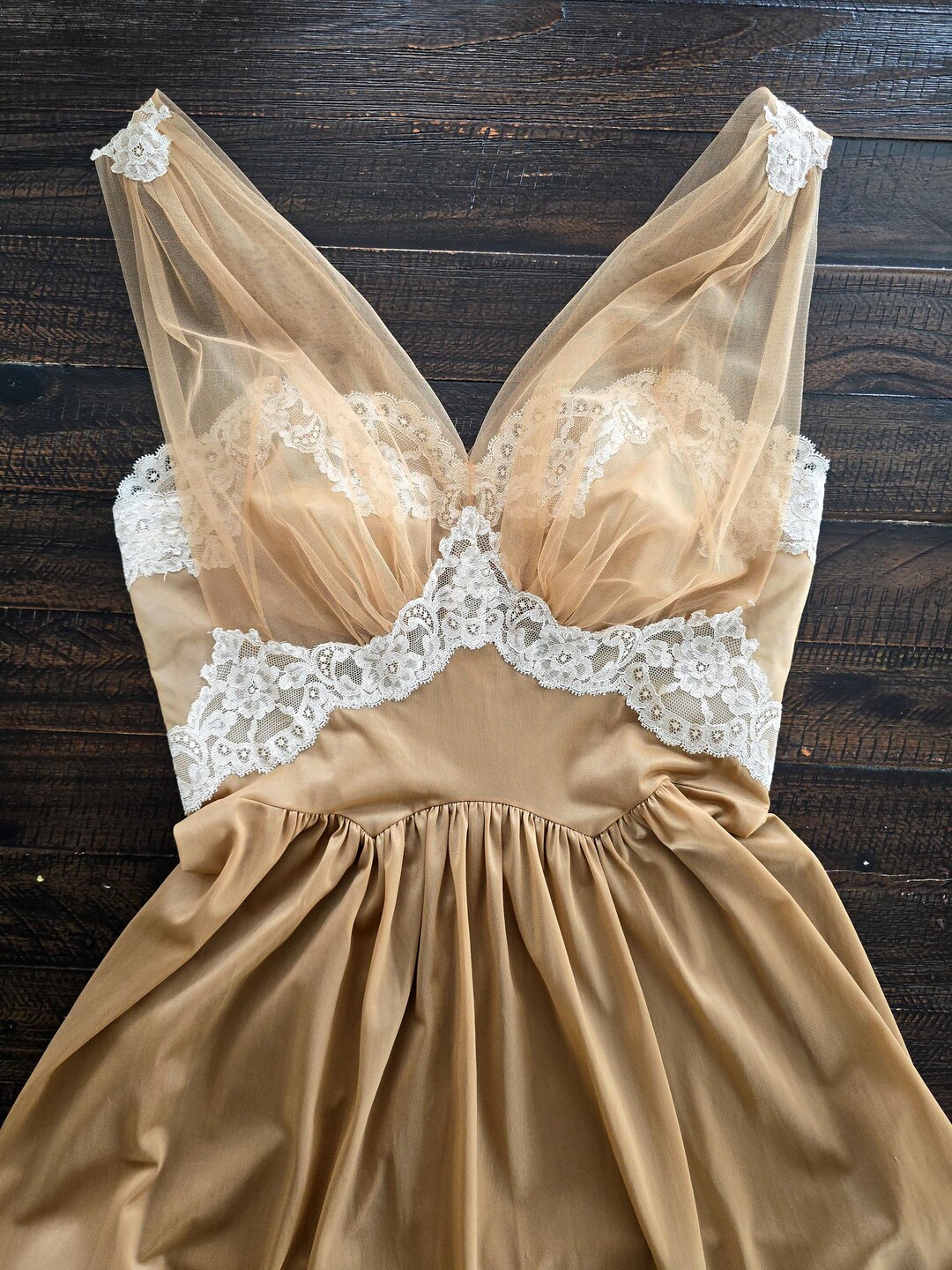 Vintage 1950s Vanity Fair Nightgown | 50s Lingerie | 50s Brown Night ...