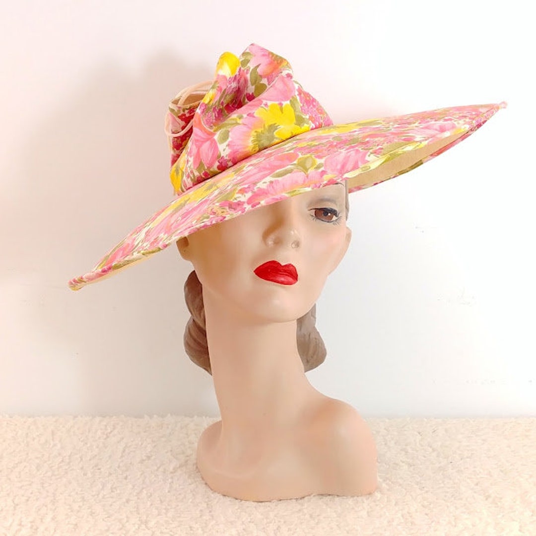 Vintage 1960s Beach Hat 60's Floral Hat 60s Fedora - Etsy