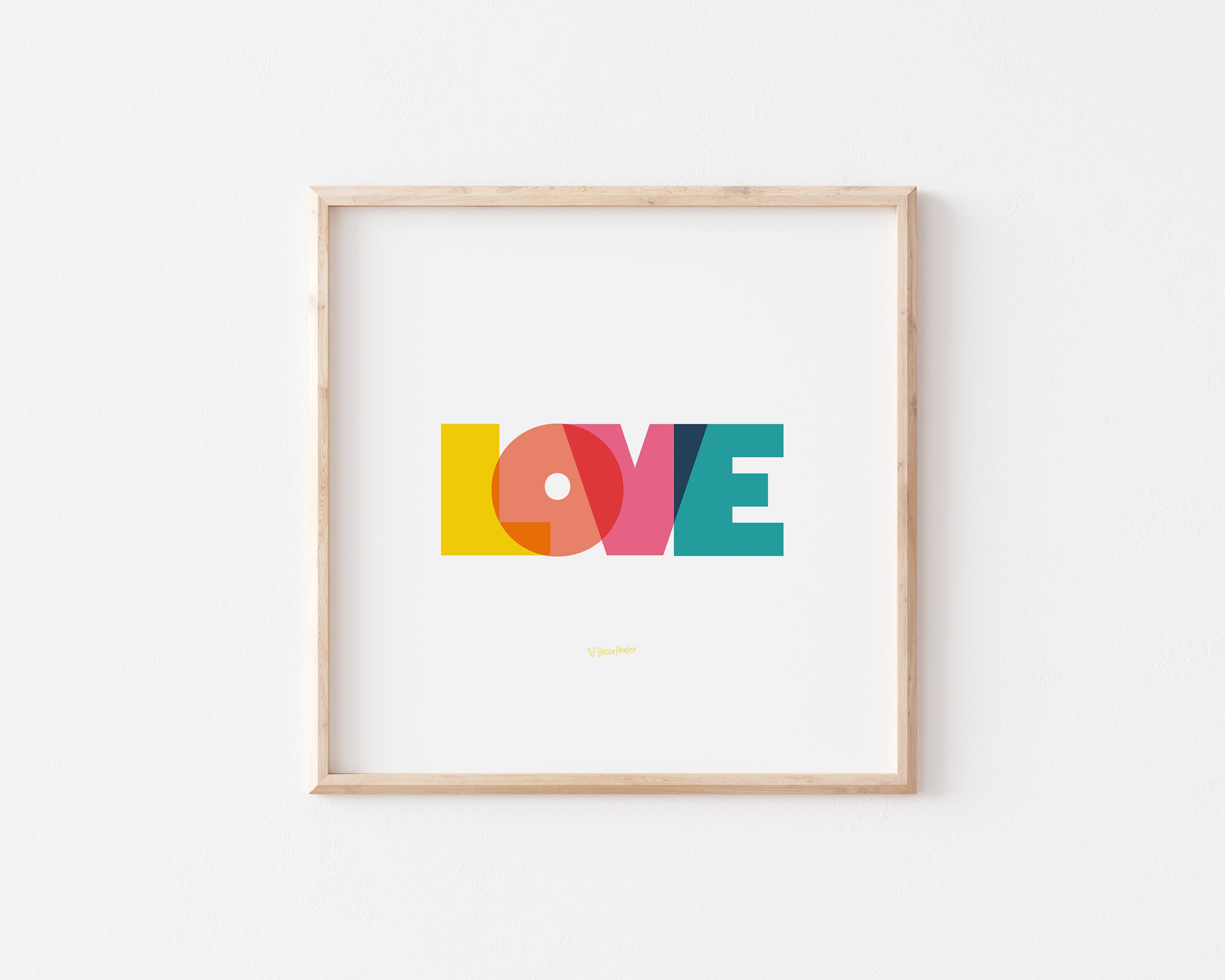 LOVE Poster | Block Letters Overlay | Simple Love Print | Typography ...