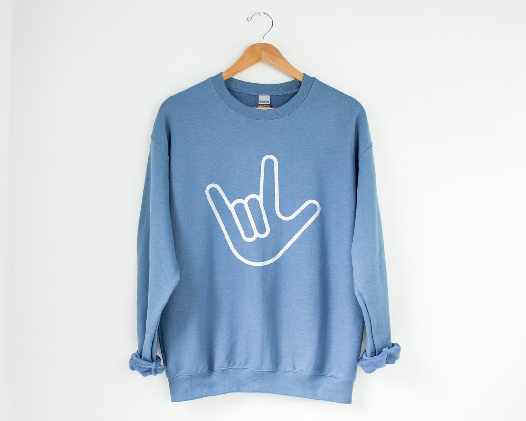 I Love You Hand Design Sweatshirt | Sign Language Crewneck | ASL Gift ...