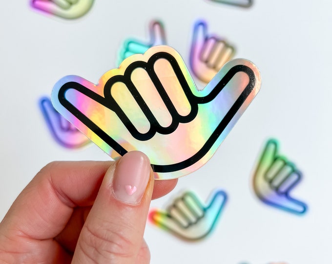 Shaka Hand Sign Sticker | Good Vibes Shaka Brah Hand Design | Hang ...