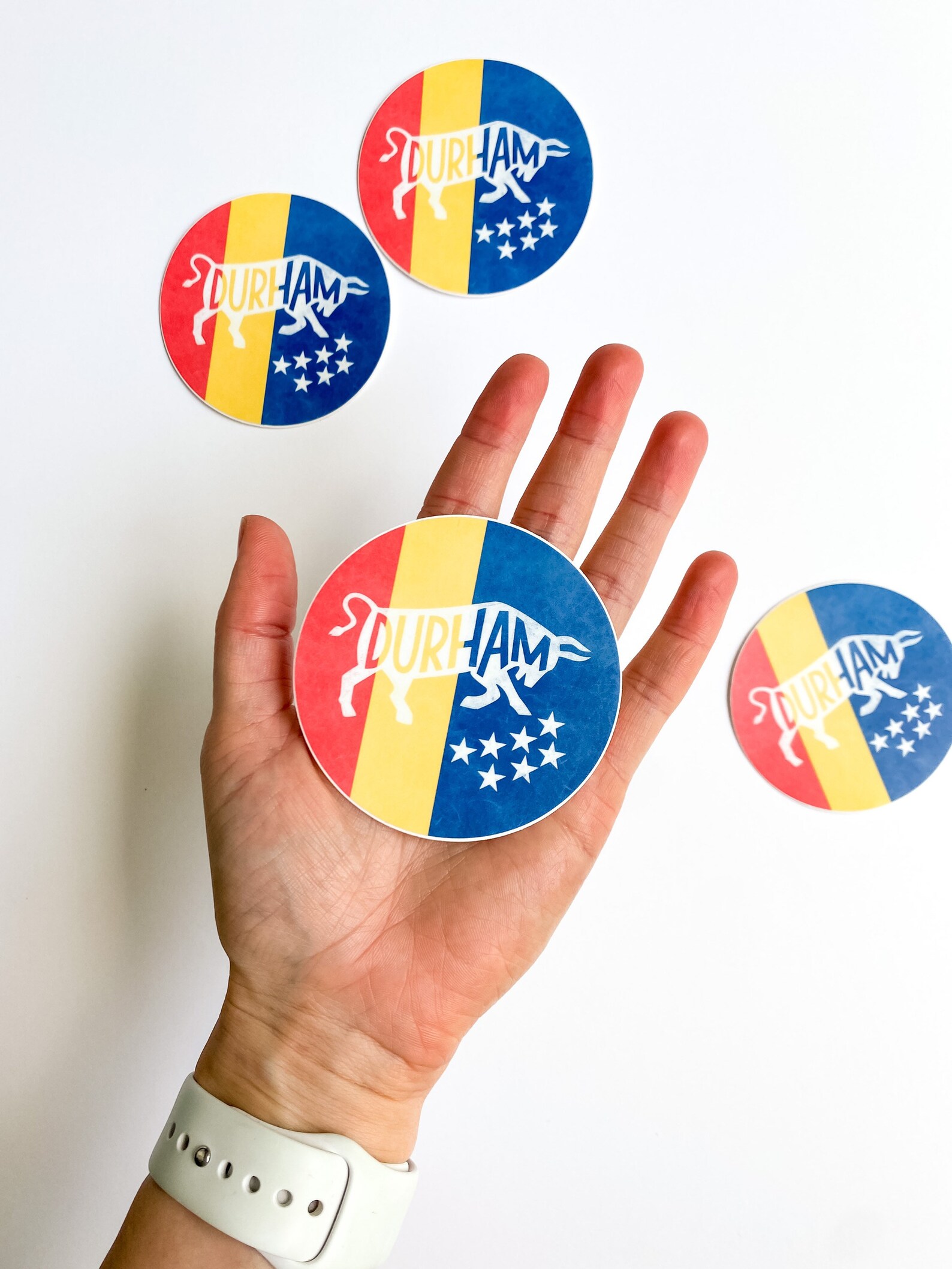 Durham Bull Flag Sticker Durham NC Sticker Durham Flag - Etsy