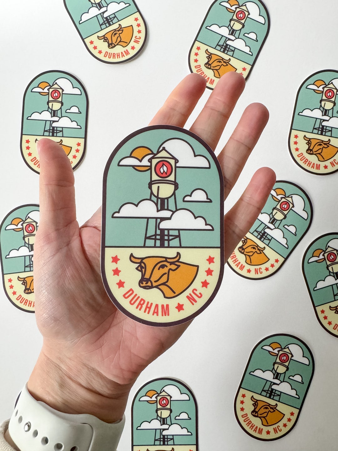 Durham NC Patch Design Sticker | Durham NC Gift | Bull City Sticker ...