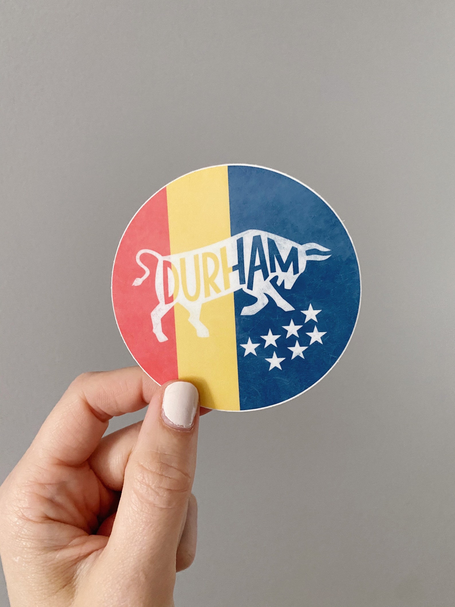 Durham Bull Flag Sticker Durham NC Sticker Durham Flag - Etsy