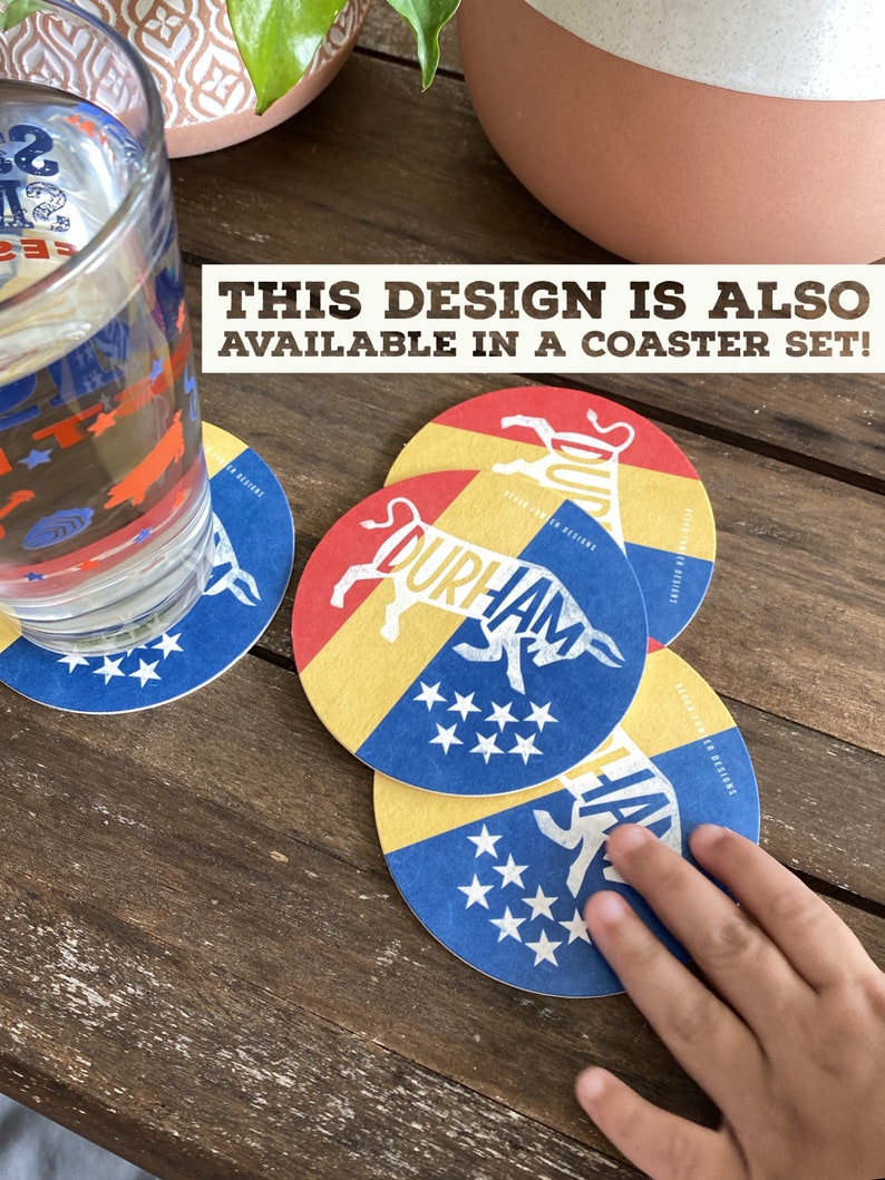 Durham Bull Flag Sticker Durham NC Sticker Durham Flag - Etsy