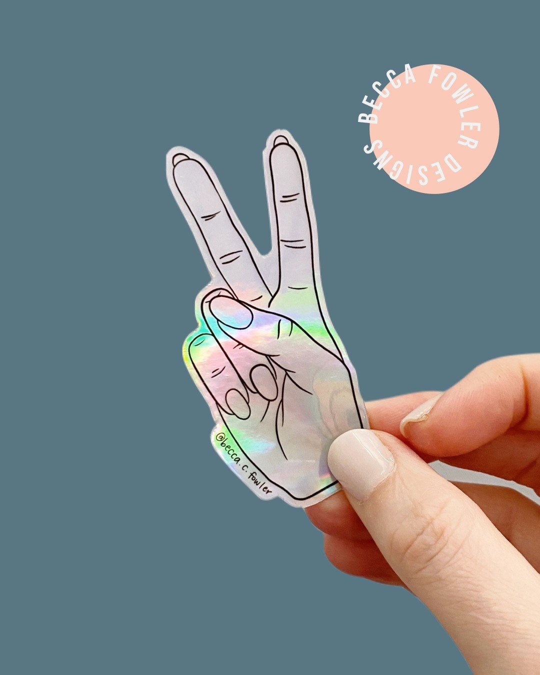Peace Sign Drawing of Woman's Hand Sticker | Peace Sign Hand Decal ...