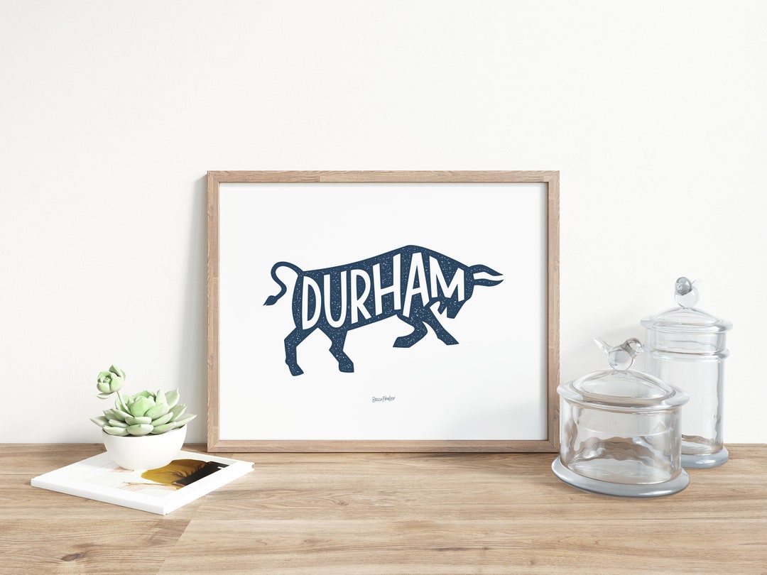 Durham Bull Poster Design | Bull City Art | Durham Bulls Art | Durham ...